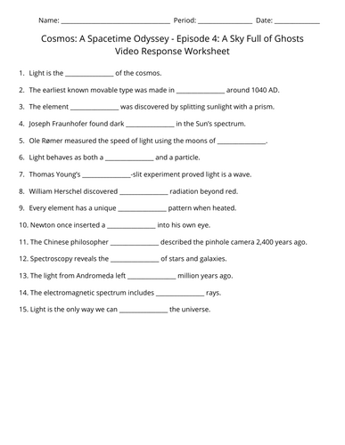 Cosmos - Episode 4 - A Sky Full of Ghosts | Teaching Resources