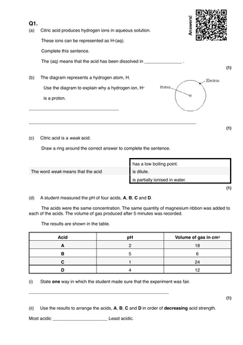 AQA GCSE Chemistry C5.7 – Neutralisation and the pH Scale | Editable ...
