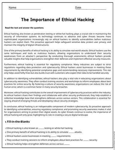 The Importance of Ethical Hacking Reading Comprehension Passages ...