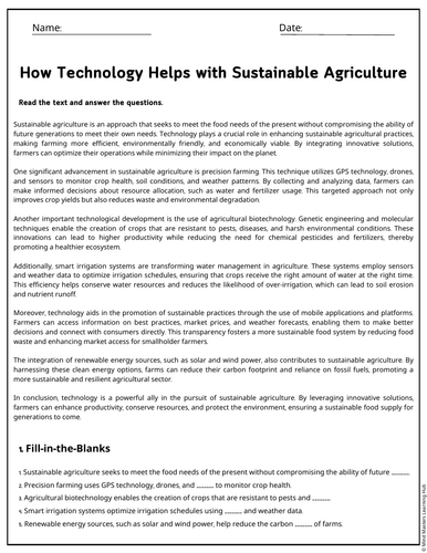 How Technology Helps with Sustainable Agriculture Reading Comprehension ...