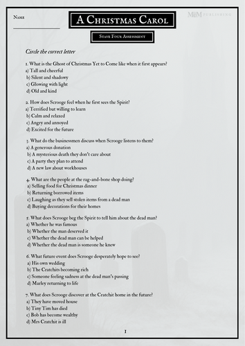 A Christmas Carol Stave 4 Quiz & Assessment Pack | Teaching Resources