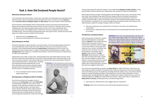 L7: How Did Enslaved People Resist Slavery? | Teaching Resources