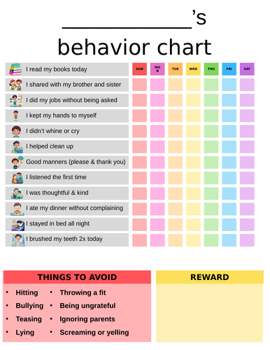Engaging Behavior Chart for Kids: Fun and Interactive Behavior Tracking | Teaching Resources