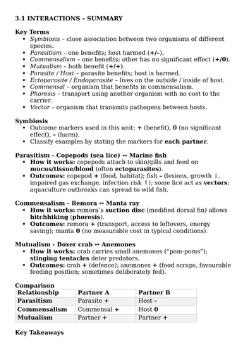 Interactions in Marine Ecosystems, IAL Marine Science, Cambridge CIE ...