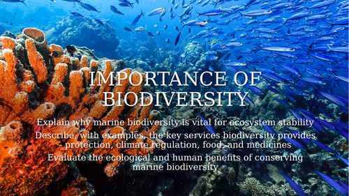 Classification & Biodiversity, IAL Marine Science, Cambridge CIE 9693 ...