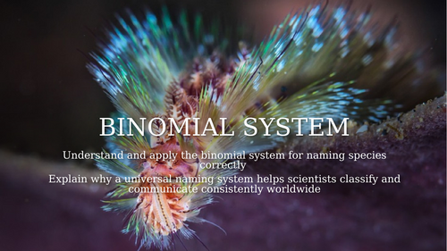 Classification & Biodiversity, IAL Marine Science, Cambridge CIE 9693 ...