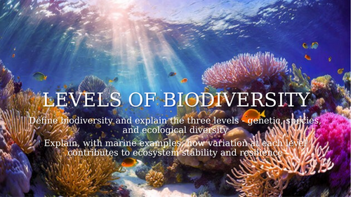 Classification & Biodiversity, IAL Marine Science, Cambridge CIE 9693 ...