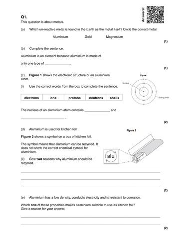 AQA GCSE Chemistry C6.3 – Extraction of Aluminium | Editable Lesson ...