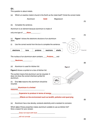AQA GCSE Chemistry C6.3 – Extraction of Aluminium | Editable Lesson ...