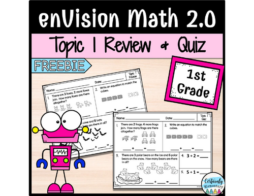 FREE enVision Math 2.0 | 1st Grade Topic 1: Review and Quiz | Teaching ...