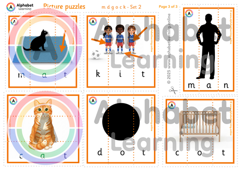 Phonics Phase 2 Word/picture puzzles (s a t p i n m d g o c k) Set 2 ...