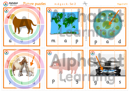 Phonics Phase 2 Word/picture puzzles (s a t p i n m d g o c k) Set 2 ...