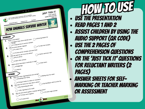 How Animals Survive Winter | Reading Comprehension | Year 5/6 ...