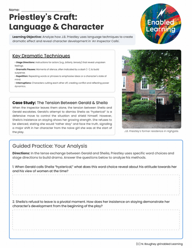 GCSE English Lit - Revision - Language and Character in An Inspector ...