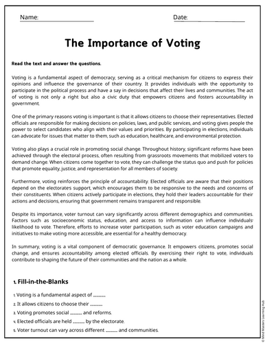 The Importance of Voting Reading Comprehension Passages & Questions ...