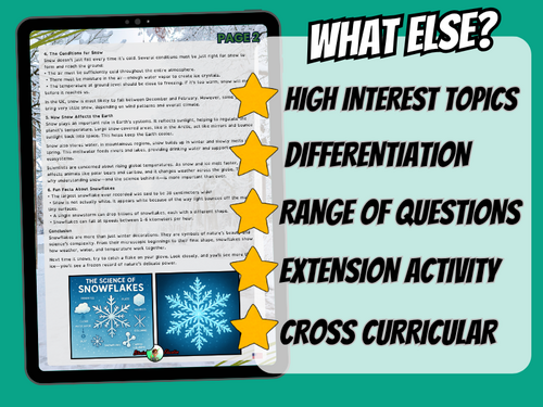 The Science of Snowflakes | Reading Comprehension | Year 5/6 | Teaching ...
