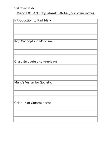 Intro to Marxism: 1.6 AQA GCSE Sociology | Teaching Resources
