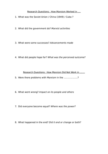 Intro to Marxism: 1.6 AQA GCSE Sociology | Teaching Resources