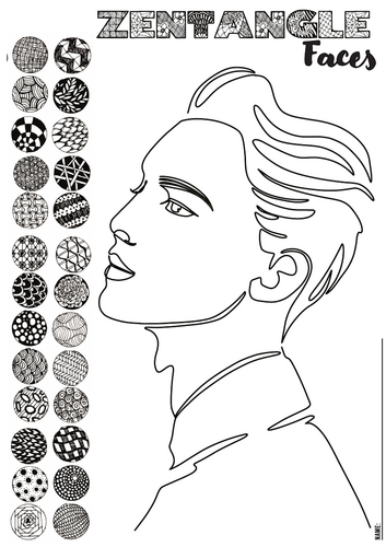 Zentangle Faces – Mindful Art Drawing Pages | Teaching Resources