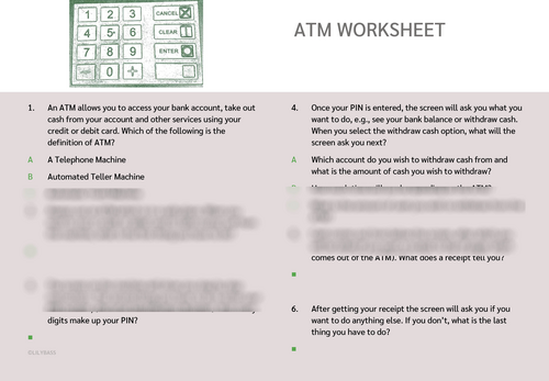 Personal Finance: Ways to Pay and ATM Worksheets (UK) | Teaching Resources