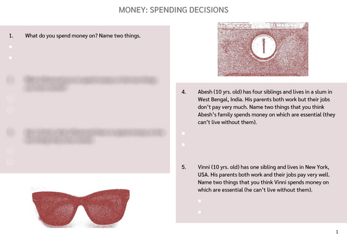 Personal Finance: Spending Decisions Worksheet (US) | Teaching Resources