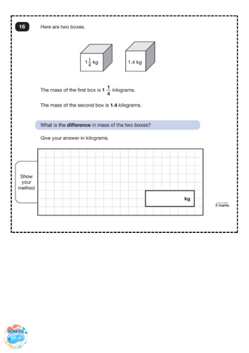 SATs Reasoning Questions: fractions, decimals and percentages (2016 ...