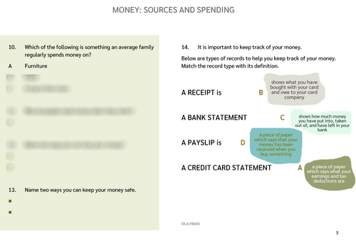 Personal Finance: Sources and Spending Worksheet (US) | Teaching Resources
