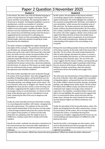 AQA English Language Paper 2 Model Answers November 2025 | Teaching ...