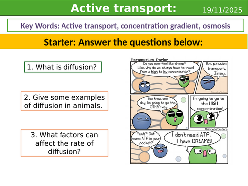 Smart Activate 3 - Active transport | Teaching Resources
