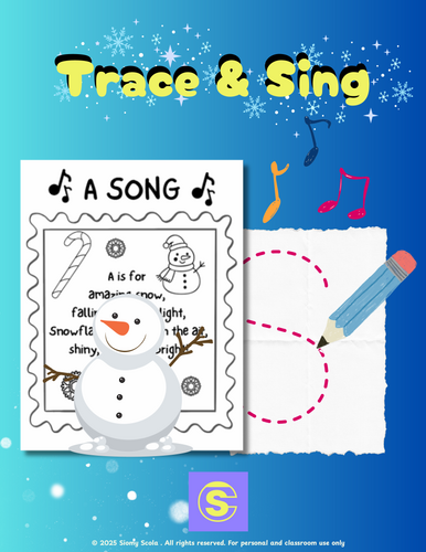Alphabet Tracing + Winter Songs & Coloring | A–Z Printable Letter ...