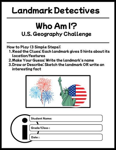 Landmark Detectives: U.S. Geography Guessing Game | American Landmarks ...