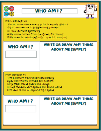 Math Mystery: "Who Am I?" Concept Guessing Game | Interactive Math ...