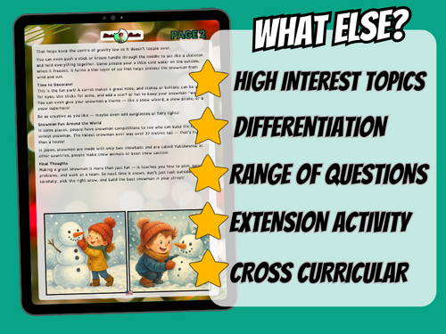 How to Build the Best Snowman | Reading Comprehension | Year 3/4 ...