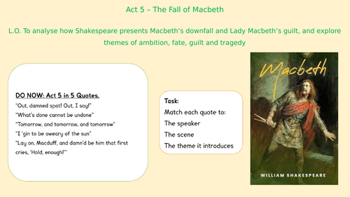 5 Macbeth Revision Lessons | Teaching Resources