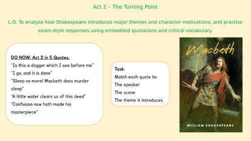 5 Macbeth Revision Lessons | Teaching Resources