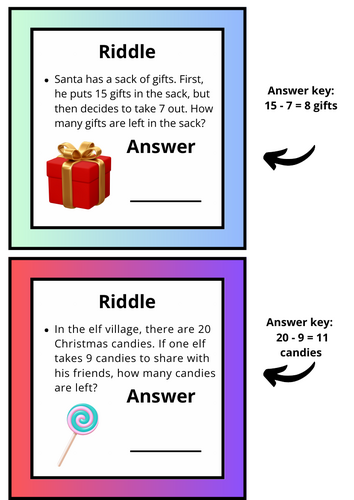 Christmas Math Riddles & Motivational Posters | Fun Addition ...