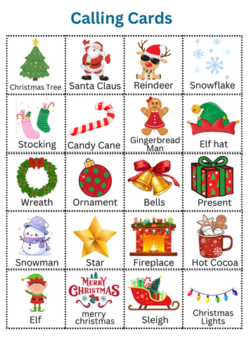 Christmas Bingo Cards Kids Party Game | Teaching Resources