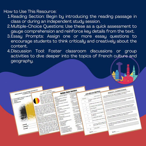 Belgium Reading Comprehension Pack: Culture, Landmarks & Cuisine ...