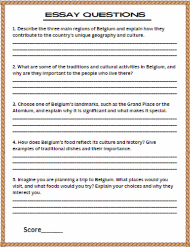 Belgium Reading Comprehension Pack: Culture, Landmarks & Cuisine ...