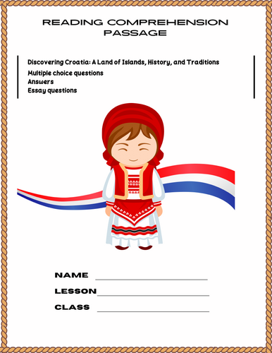 Croatia Reading Comprehension Pack: Geography, Culture & Landmarks ...