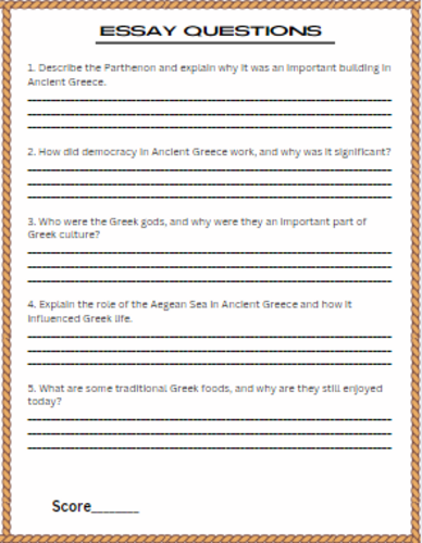 Greece Reading Comprehension Pack: Ancient History, Mythology & Culture ...
