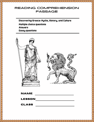 Greece Reading Comprehension Pack: Ancient History, Mythology & Culture ...