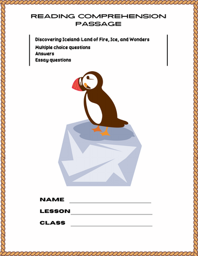 Iceland Reading Comprehension Pack: Fire, Ice & Viking Heritage – Texts ...
