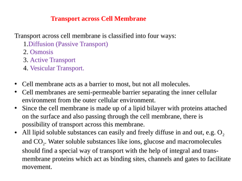 Transport Across cell membrane [Biology 9700] | Teaching Resources