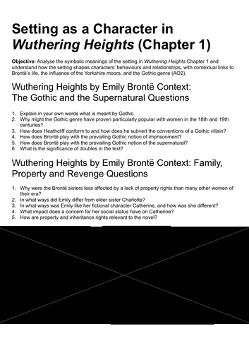 A-Level Literature – Wuthering Heights: Setting as a Character (Chapter ...