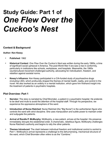 A-Level Literature – One Flew Over the Cuckoo’s Nest: Complete Study ...
