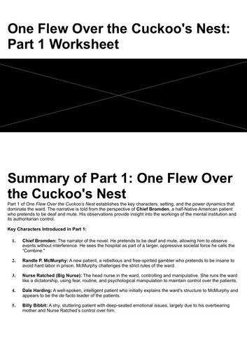 A-Level Literature – One Flew Over the Cuckoo’s Nest: Complete Study ...