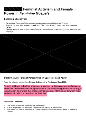 A-Level Literature – Carol Ann Duffy and The Feminine Gospels: "Loud ...