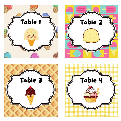 Ice Cream Table Numbers | Sweet-Themed Printable Classroom Decor for ...