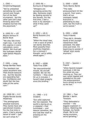 The Arms Race 1945–61: Was It a Contest of Technology or a Contest of ...
